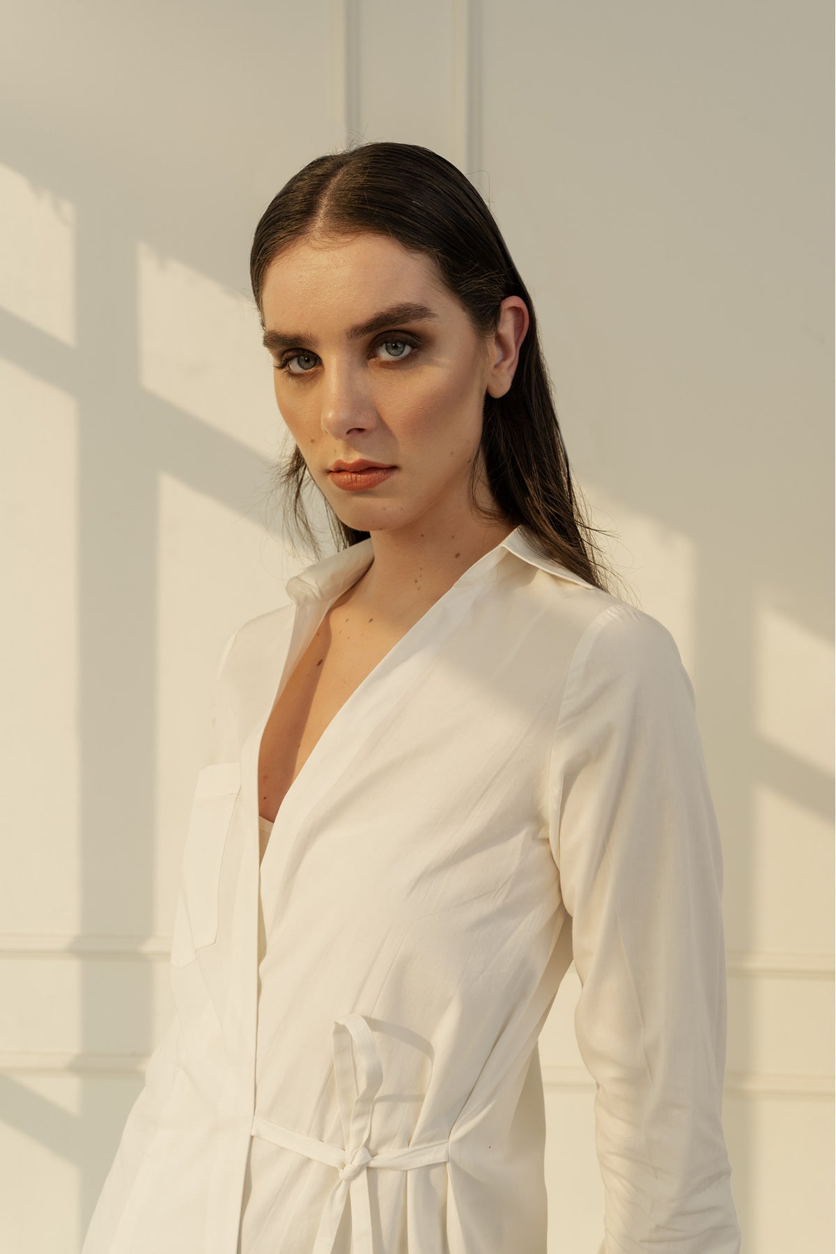 FIA- wrap on poplin shirt– Madames.in