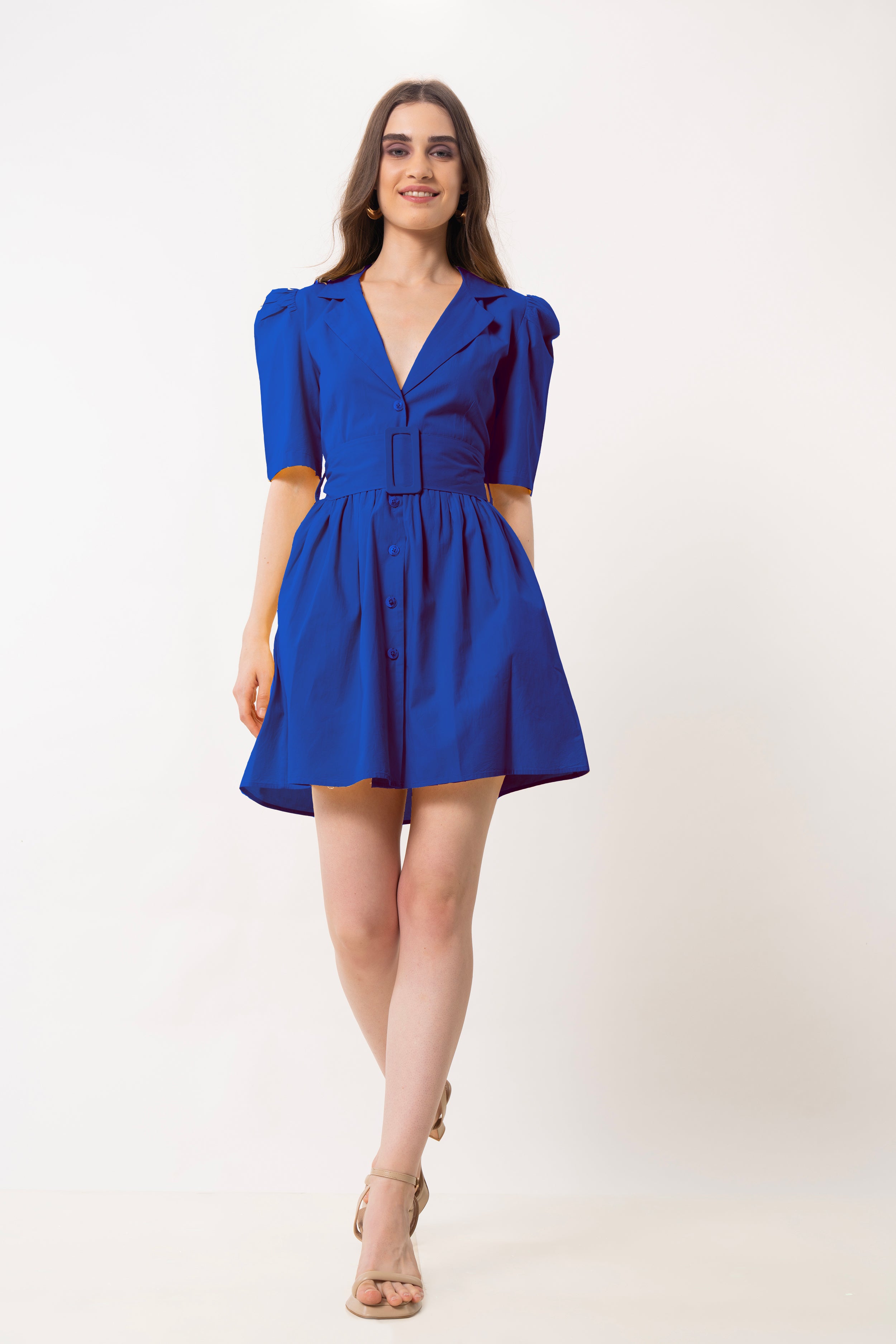 DYNA - Dame Dripping Blue dress– Madames.in