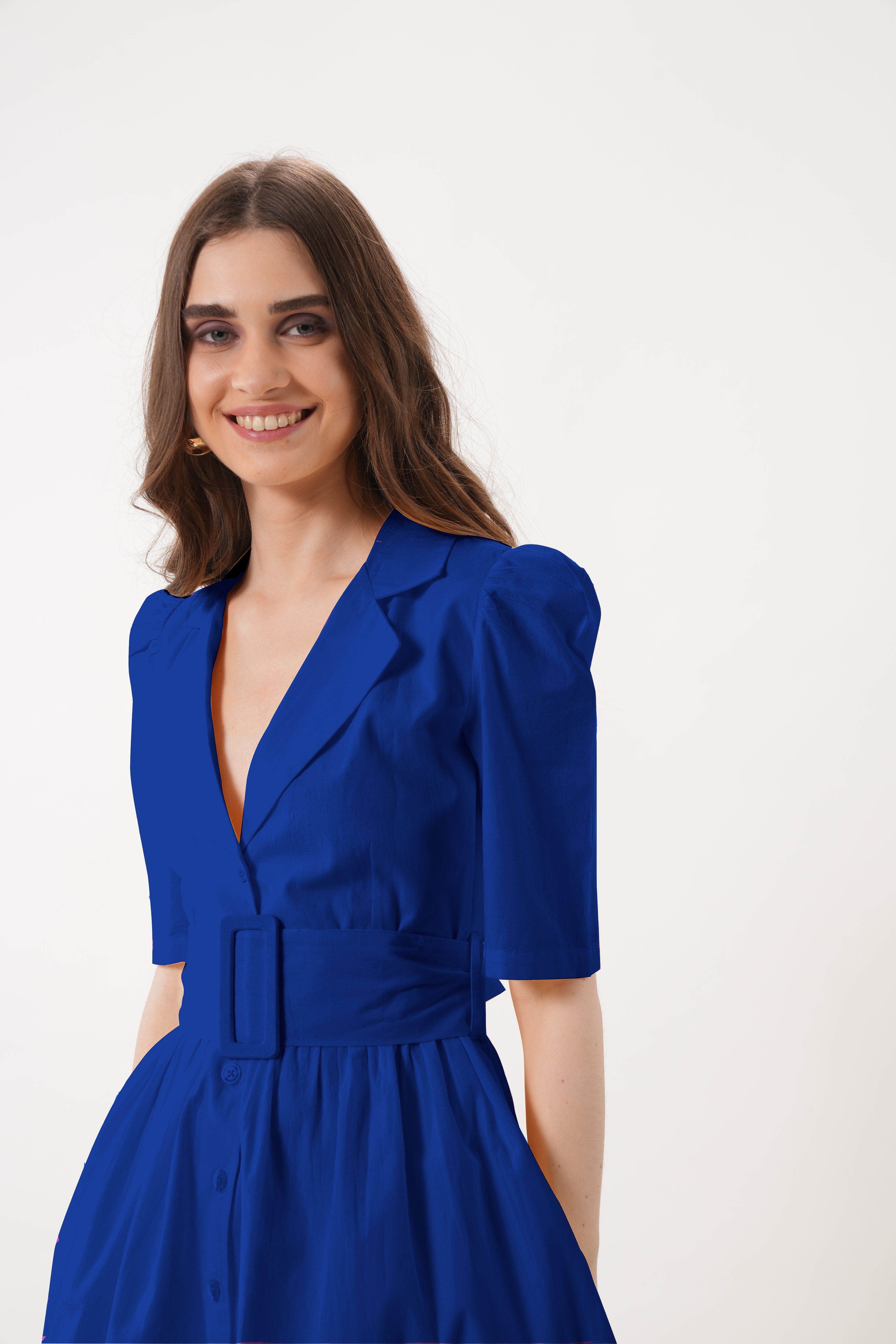 DYNA - Dame Dripping Blue dress– Madames.in